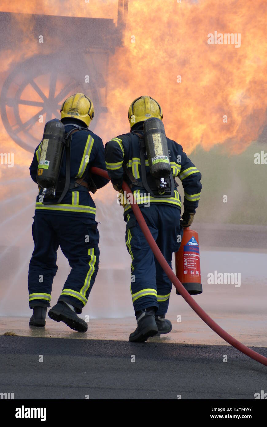 Fire fighters, fire fighting Stock Photo - Alamy