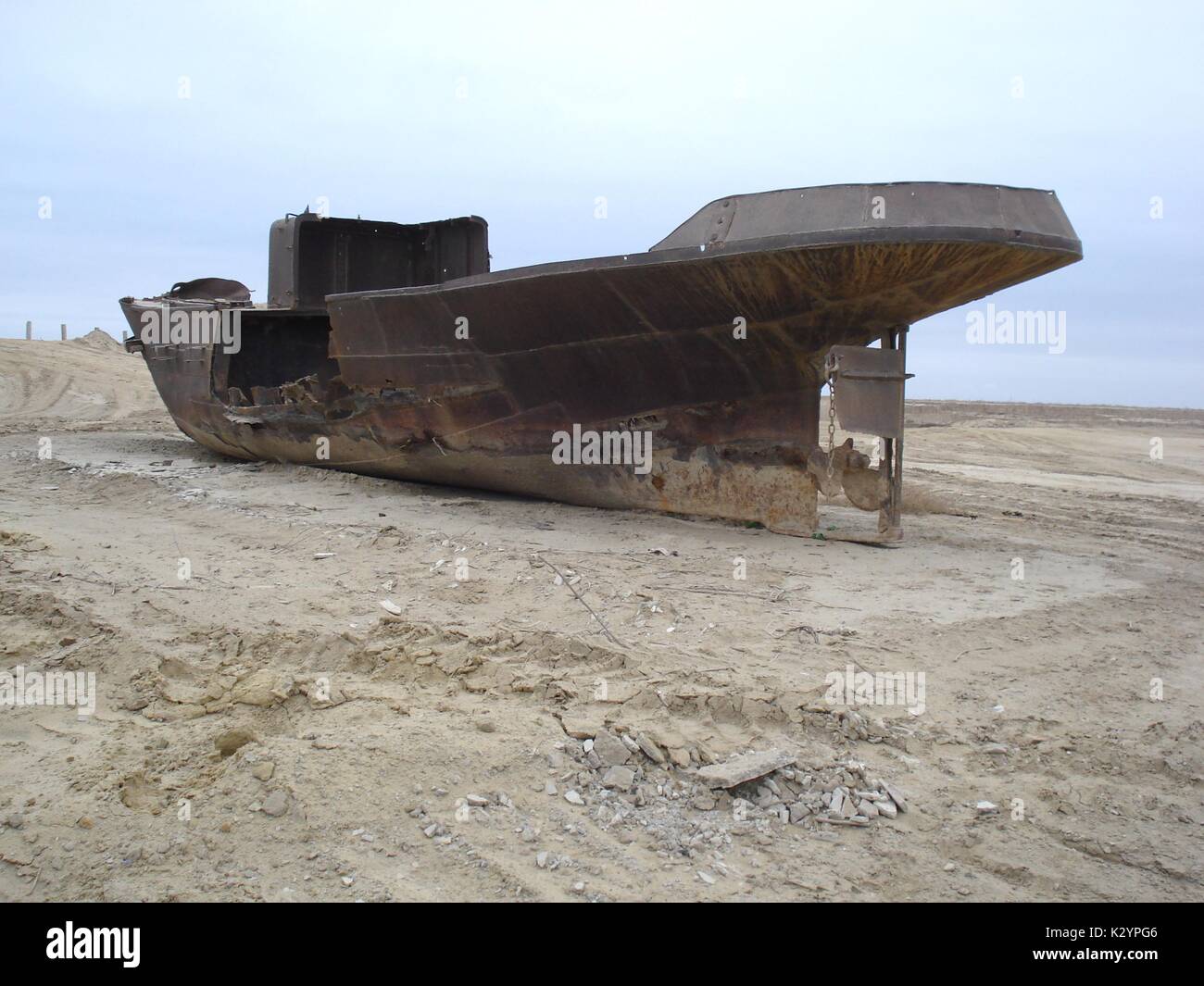 Ships on the sand near Aral sea (Kazakhstan) cannot be used anymore ...