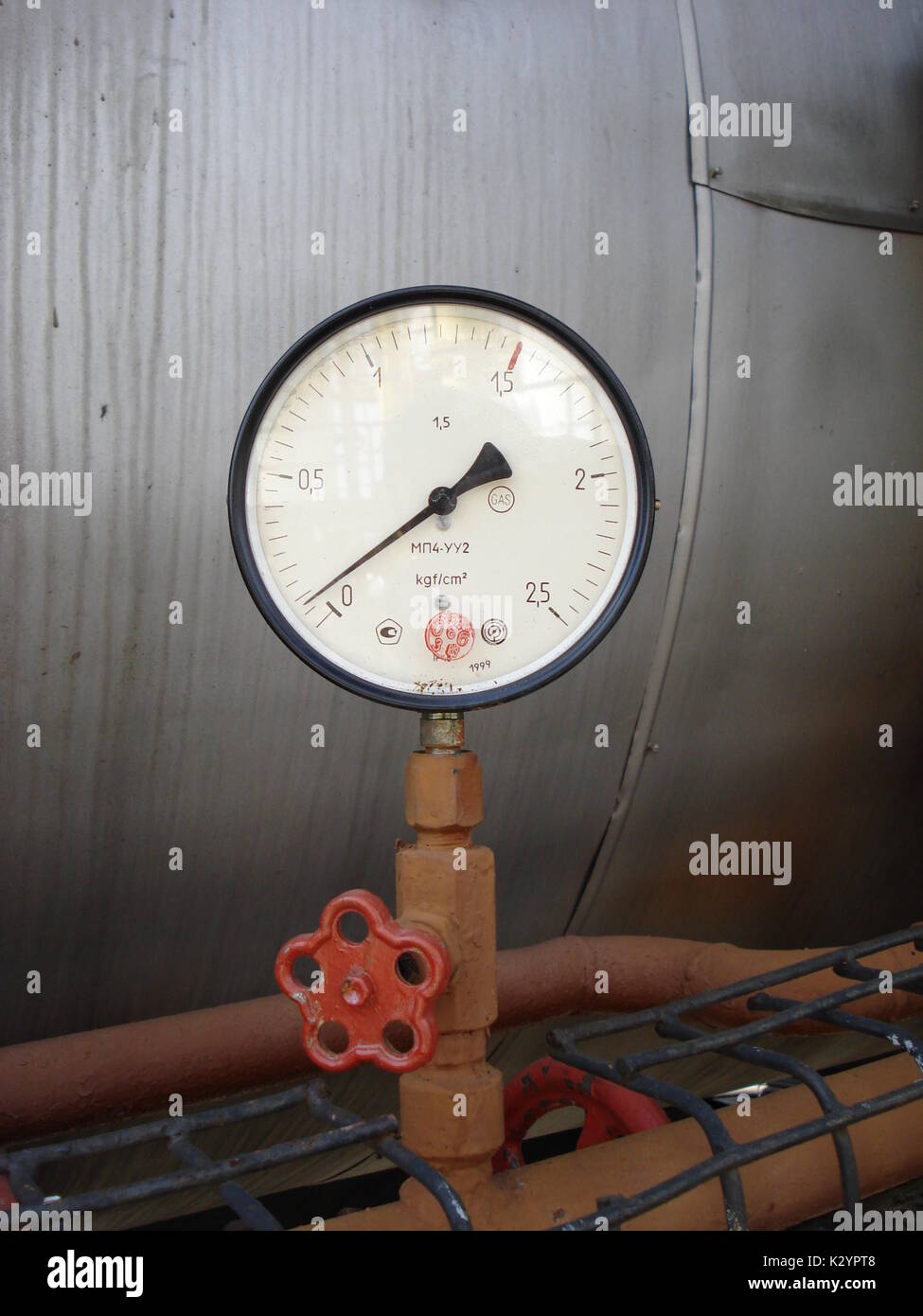 Pressure meter in a pipeline control station in western Ukraine Stock ...