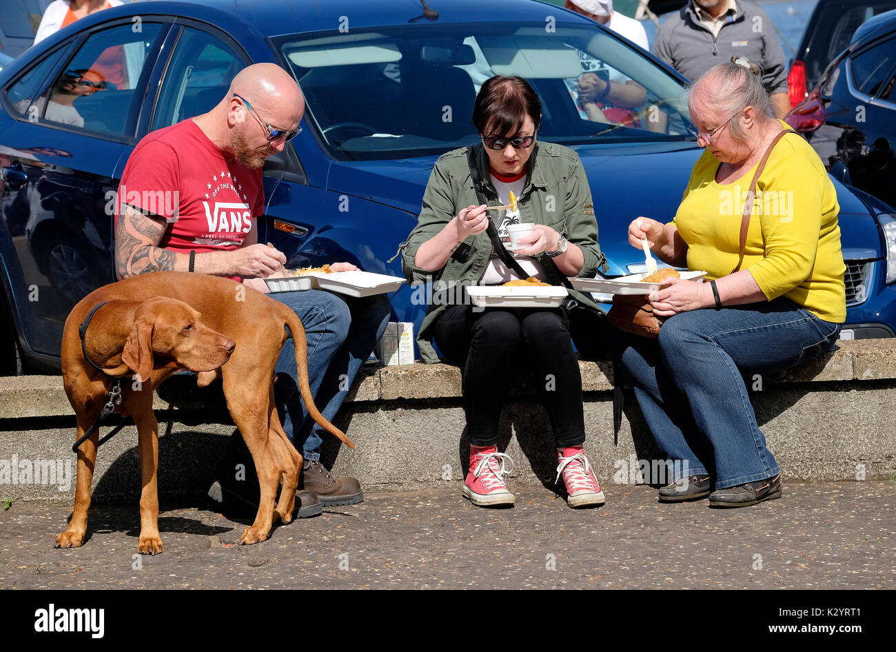 Eating fish and chips seaside hi-res stock photography and images - Alamy