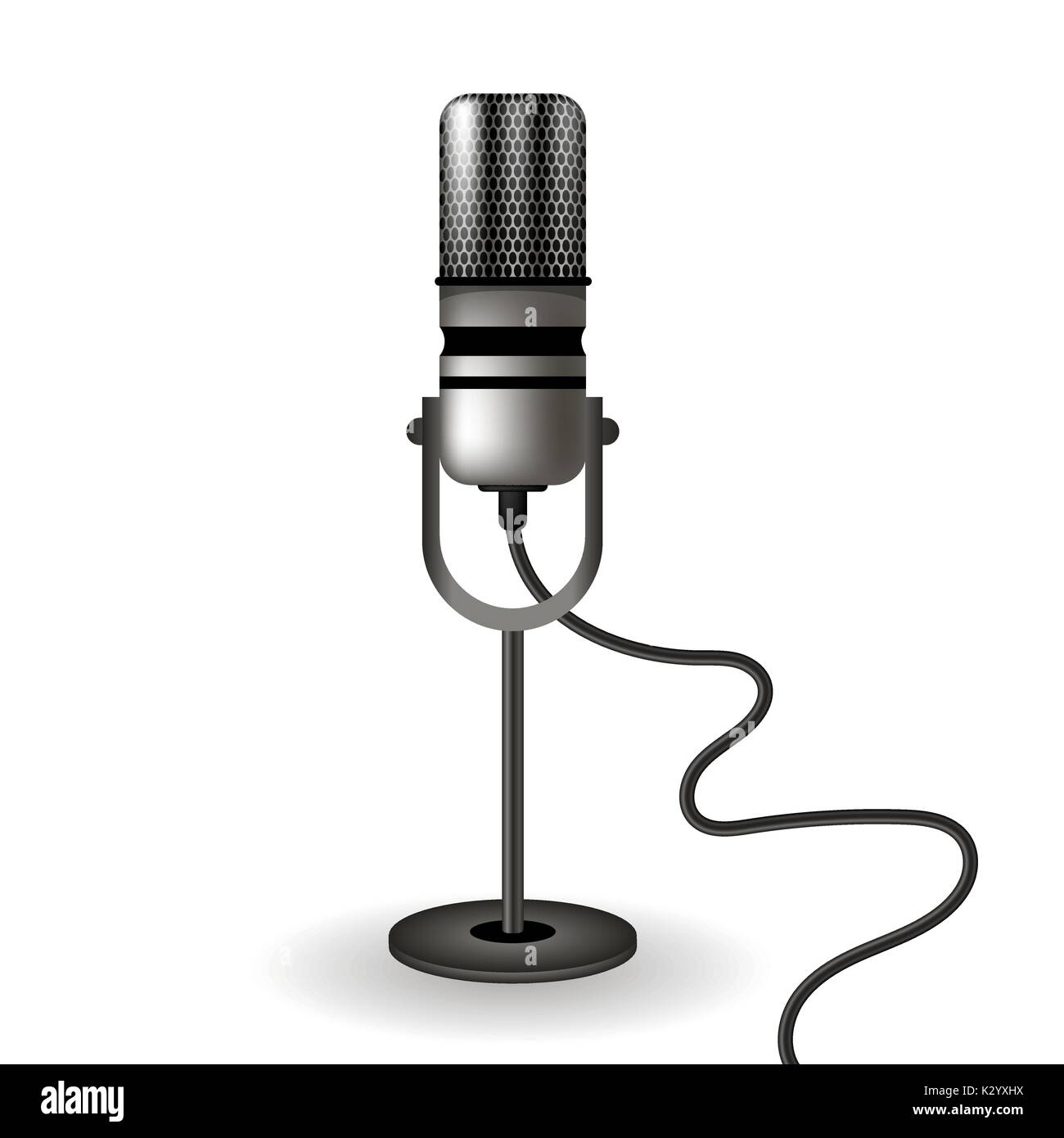 Old fashioned radio studio microphone Stock Vector Images - Alamy