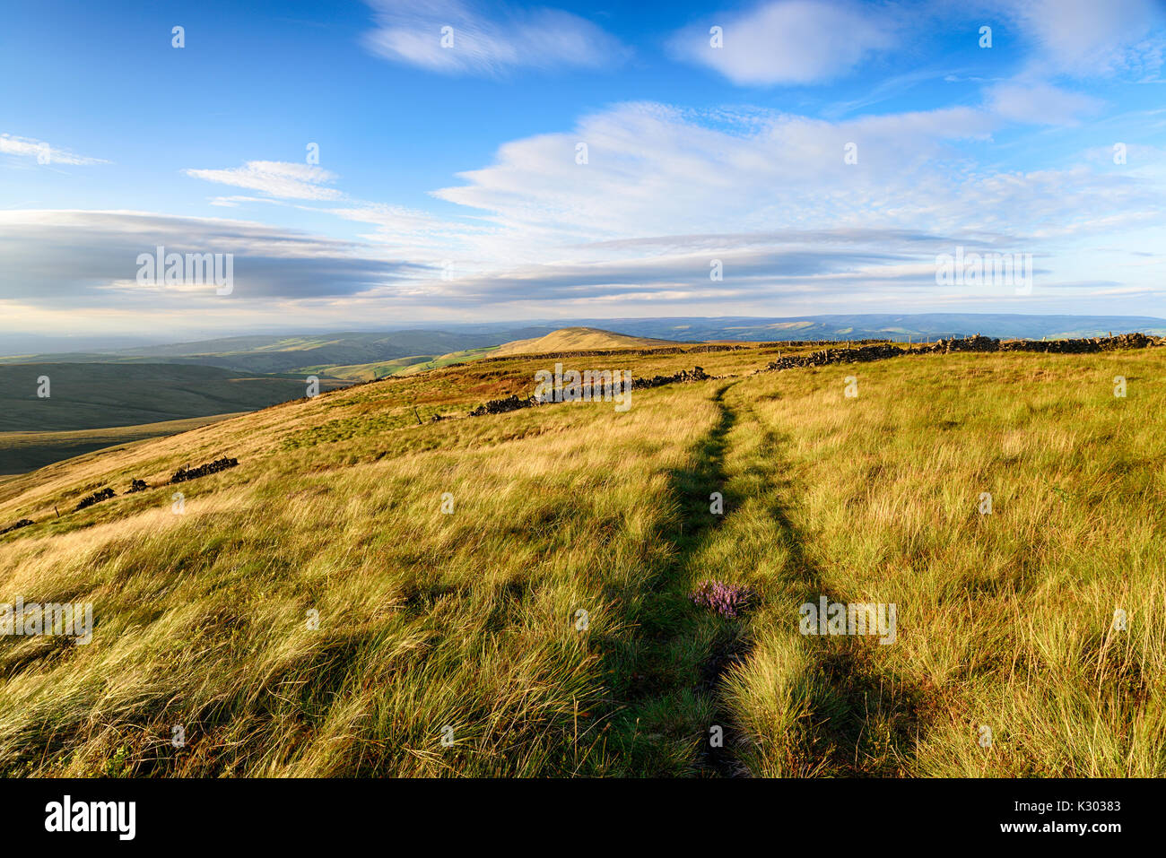 The summit of Shining Tor in the Cheshire Peak District, looking north ...