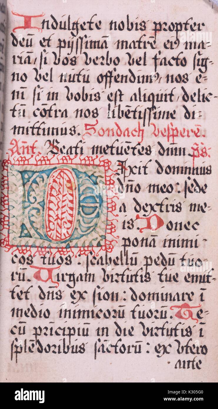 Illuminated manuscript page of prayer in Latin, from the 'Commendatione ...