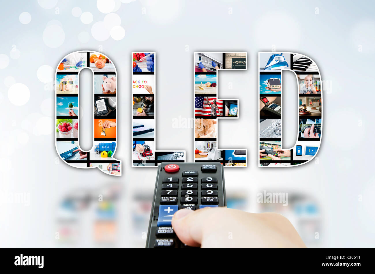 QLED quantum dot tv display innovation technology abstract composition ...