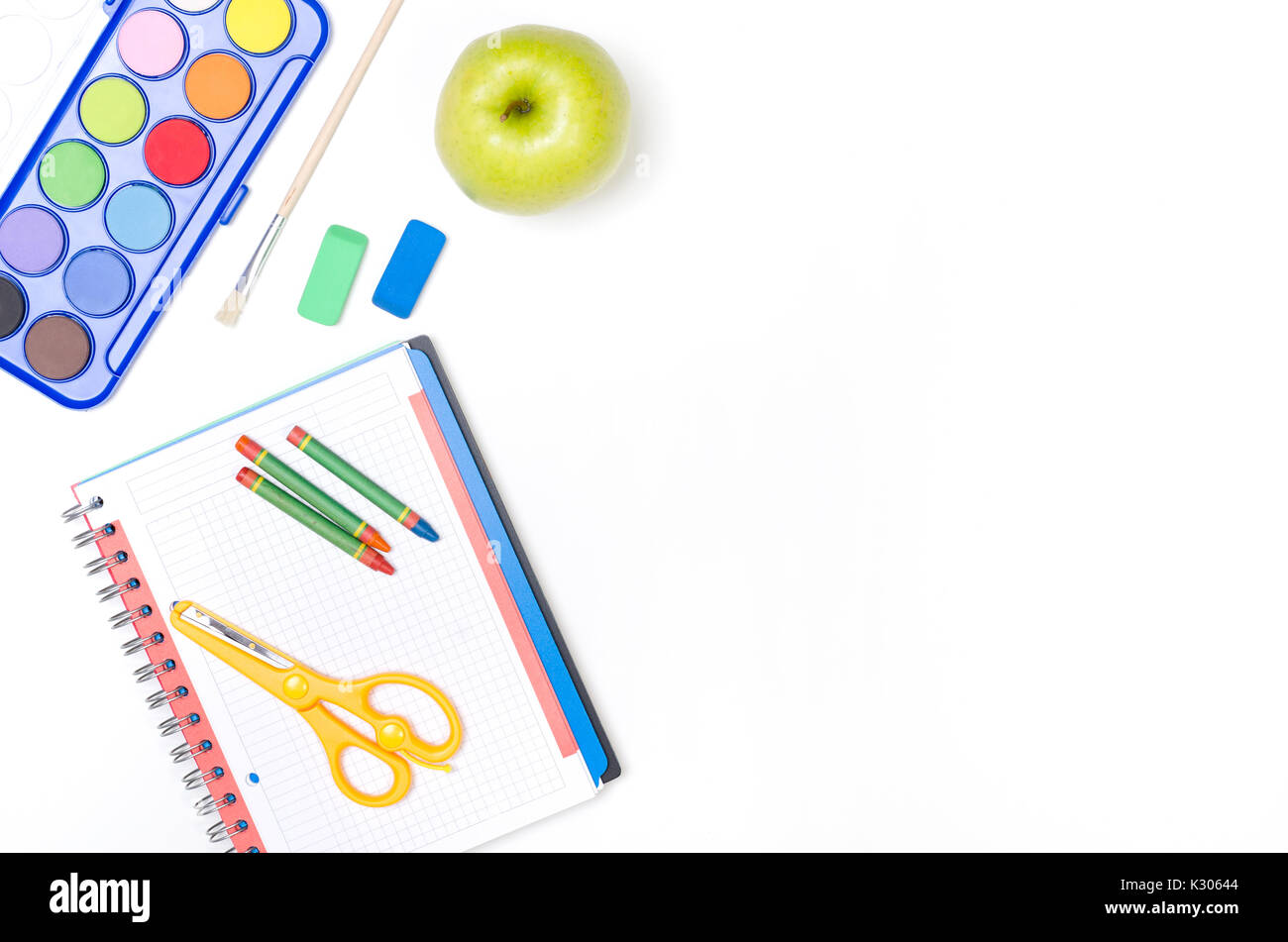 School supplies on study Cut Out Stock Images & Pictures - Alamy