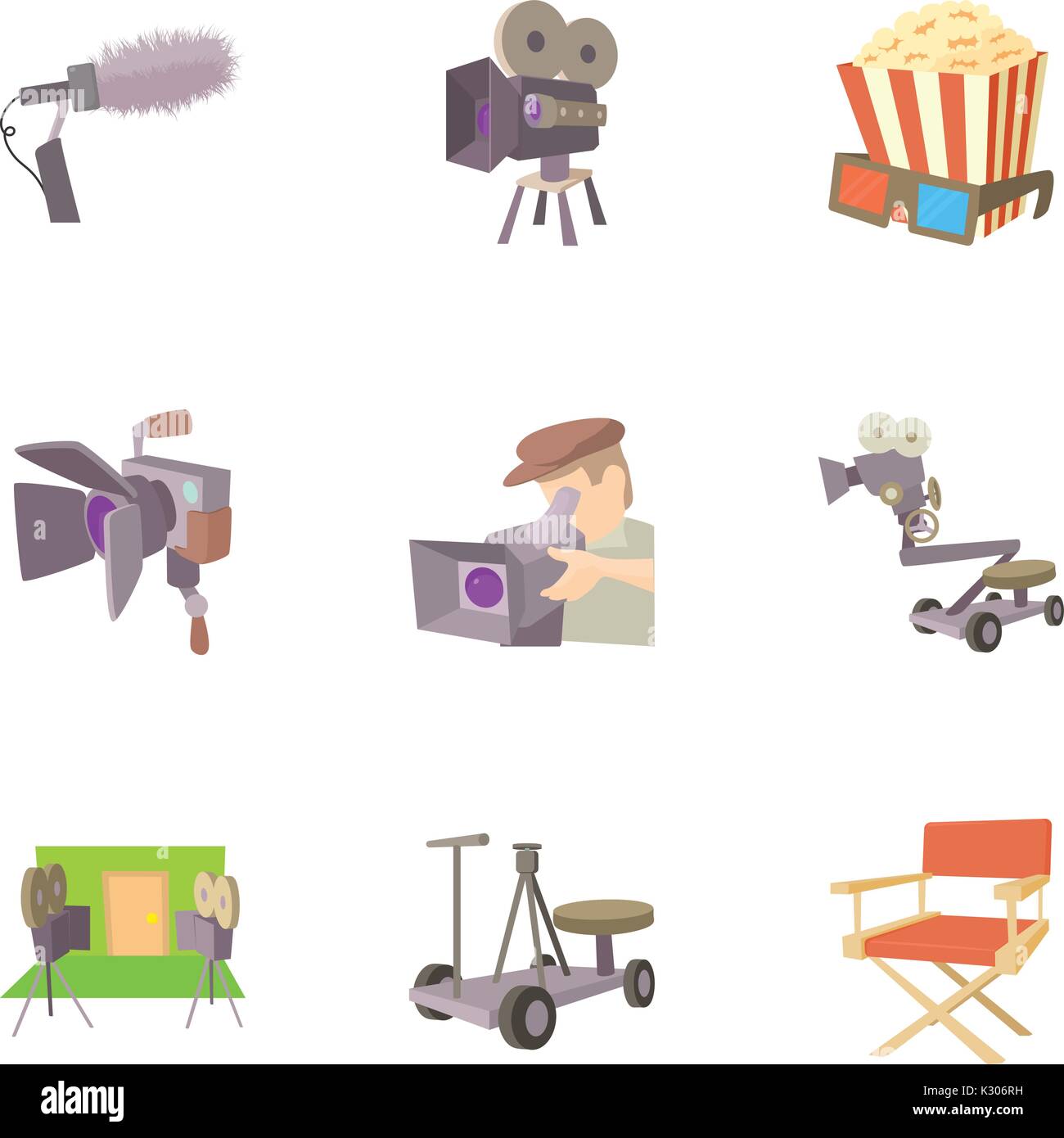 Filming location icons set, cartoon style Stock Vector Image & Art - Alamy