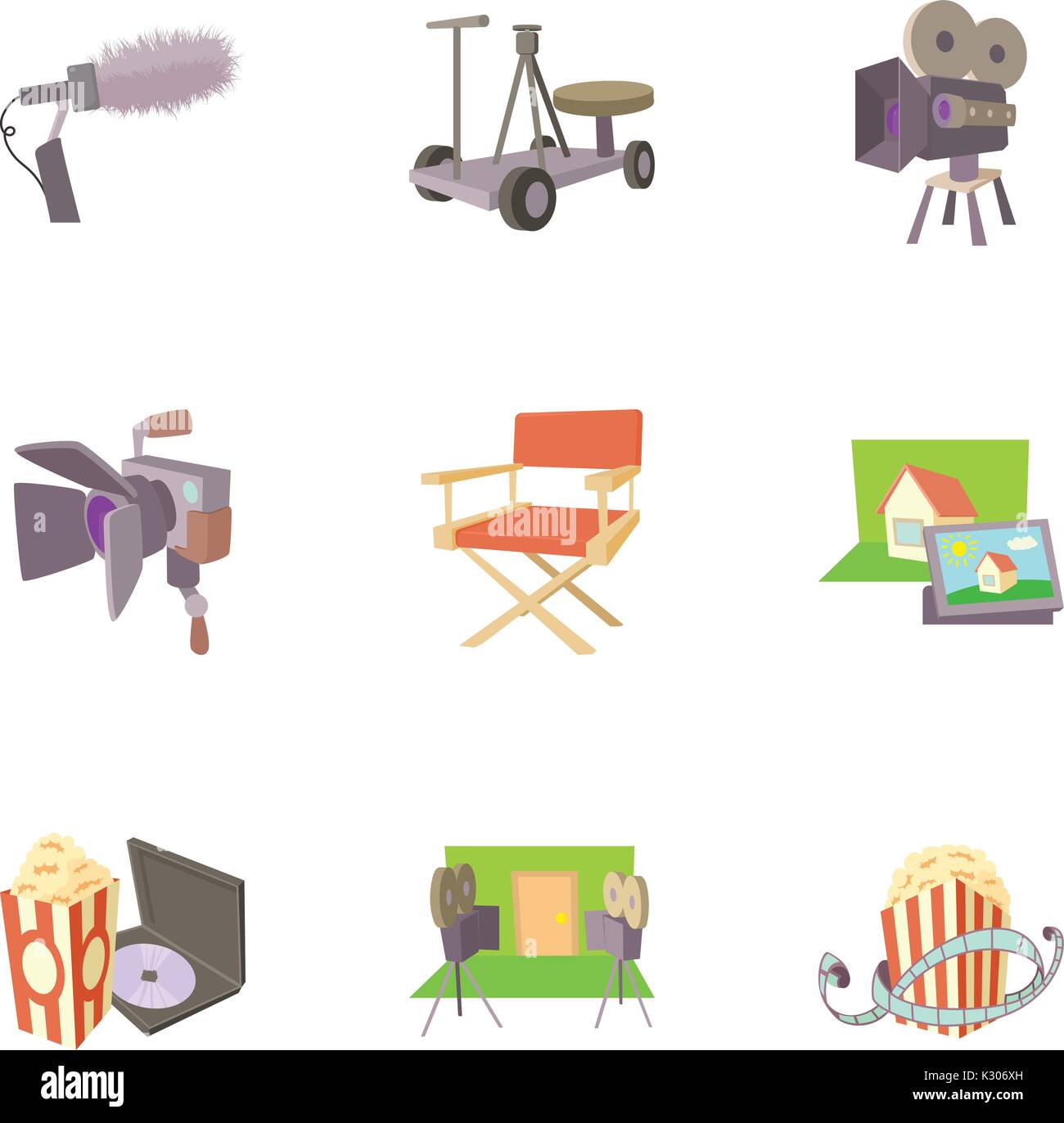 Film creation icons set, cartoon style Stock Vector Image & Art - Alamy
