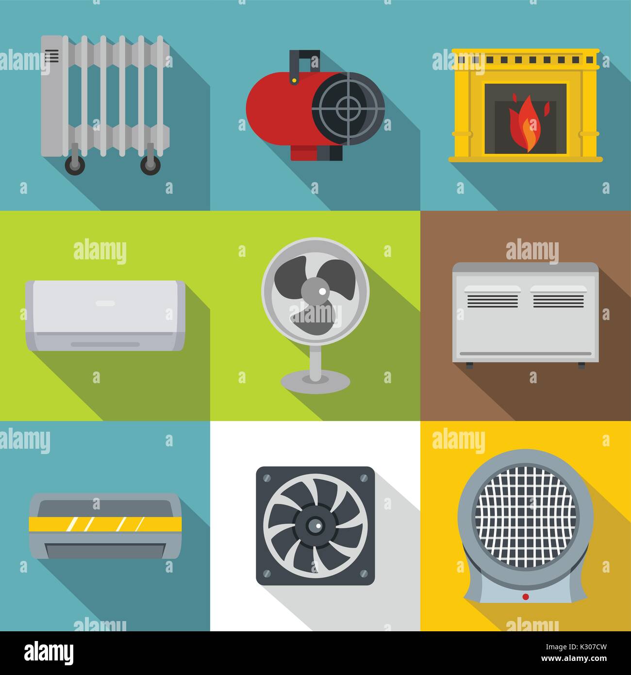 Conditioning icon set, flat style Stock Vector Image & Art - Alamy