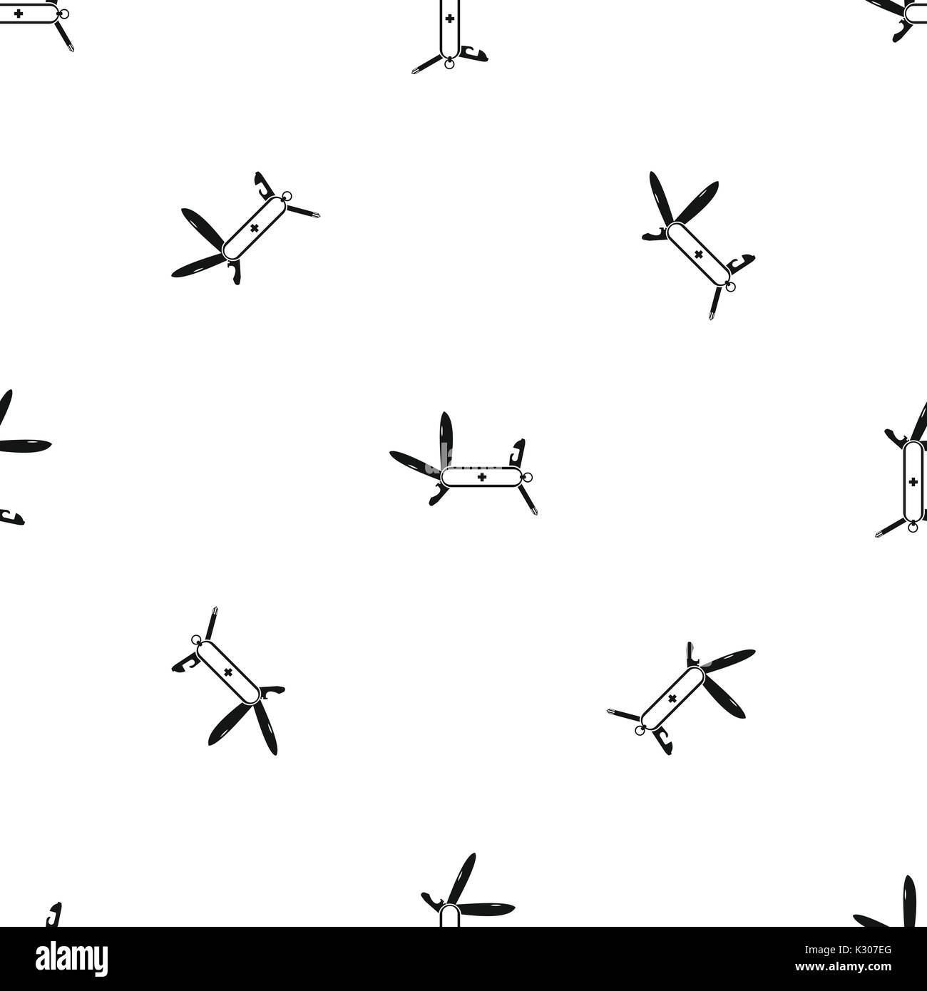 Swiss multipurpose knife pattern seamless black Stock Vector Image ...
