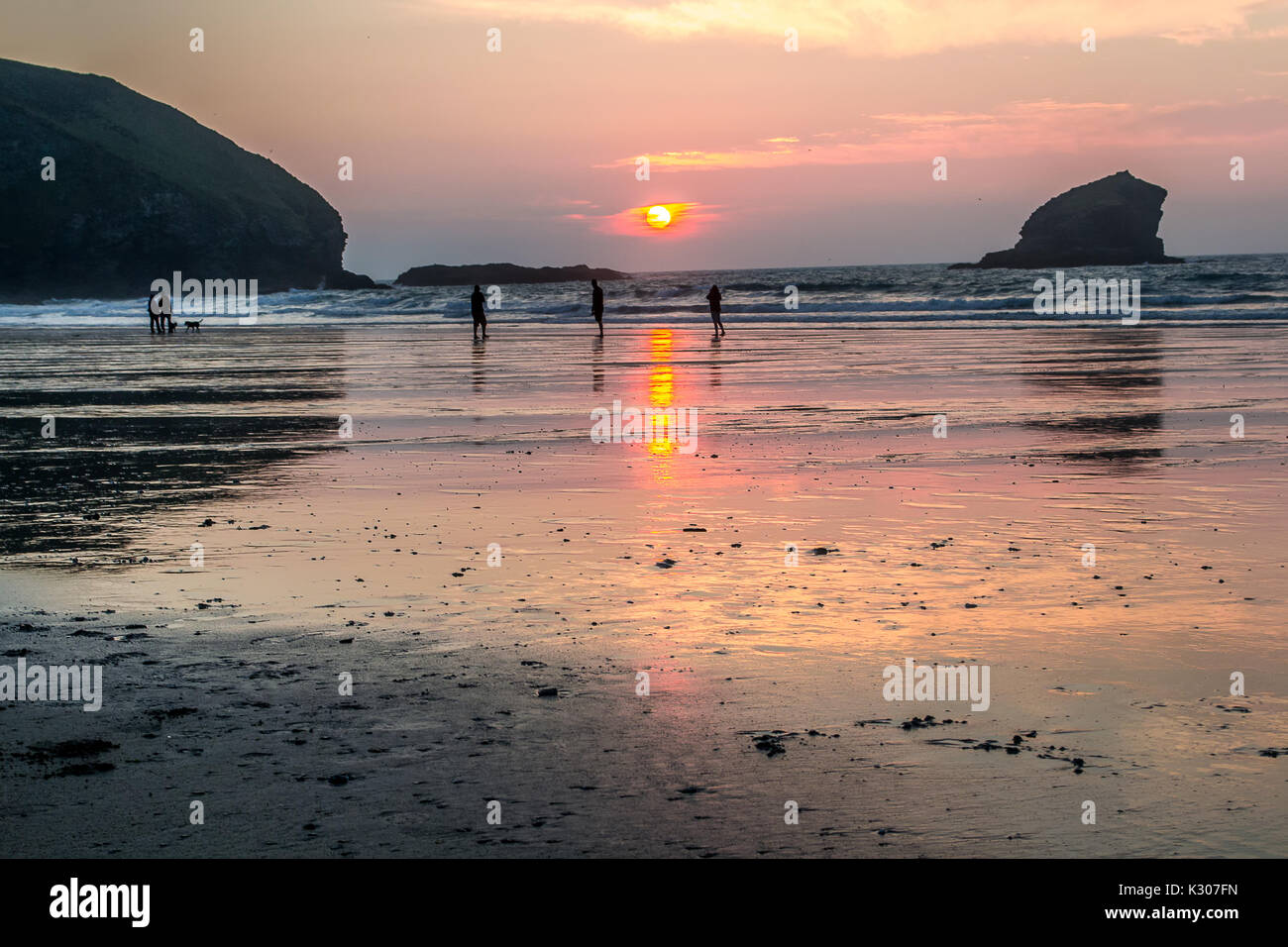 Sunset in Cornwall Stock Photo - Alamy