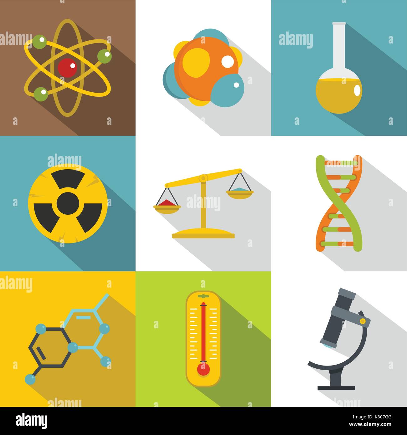 Chemical icon set, flat style Stock Vector Image & Art - Alamy