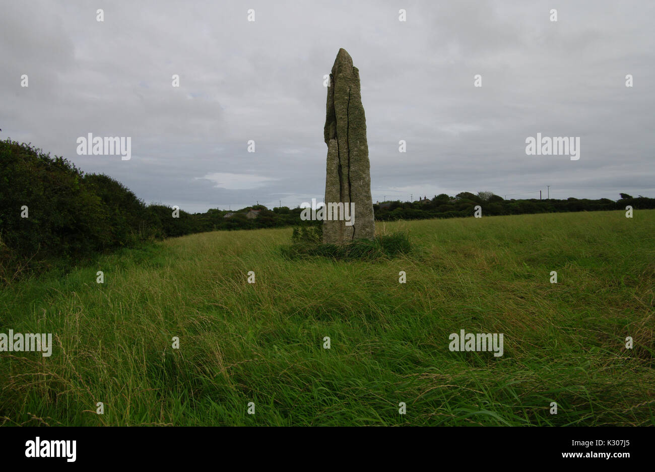 The Pipers Standing Stones, Cornwall Stock Photo - Alamy