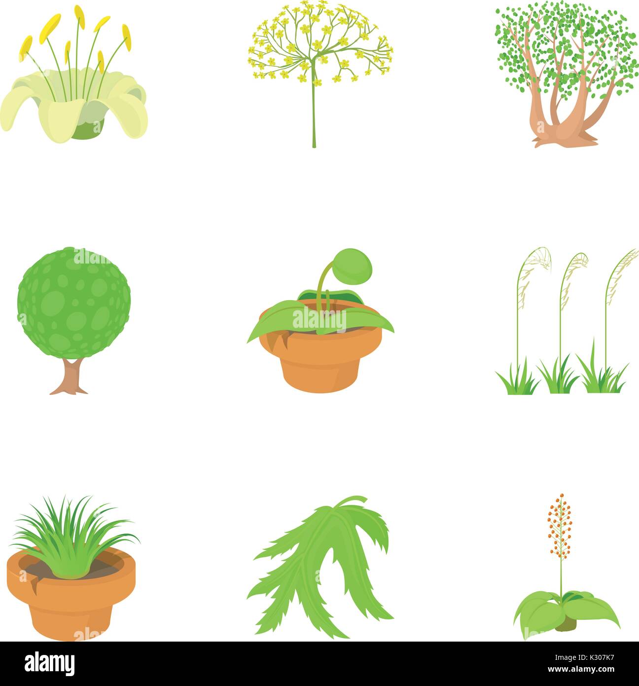 Plants icons set, cartoon style Stock Vector Image & Art - Alamy