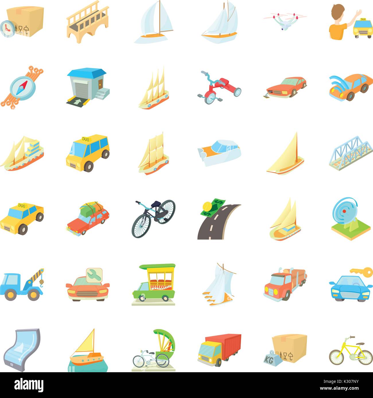 Traffic icons set, cartoon style Stock Vector Image & Art - Alamy