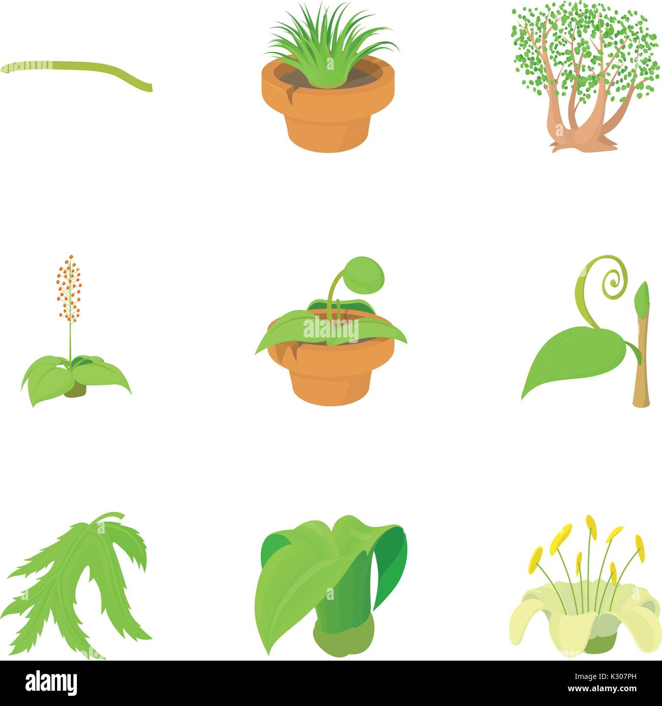 Different plants icons set, cartoon style Stock Vector Image & Art - Alamy