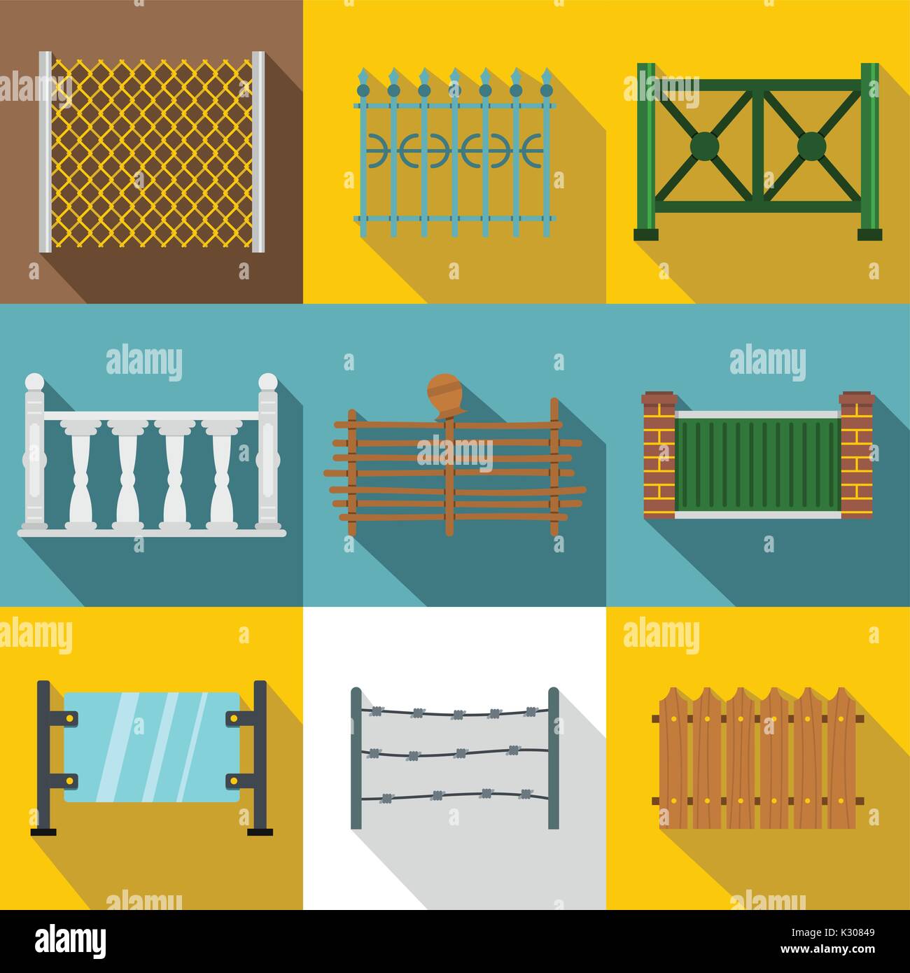 Pole fences Stock Vector Images - Alamy