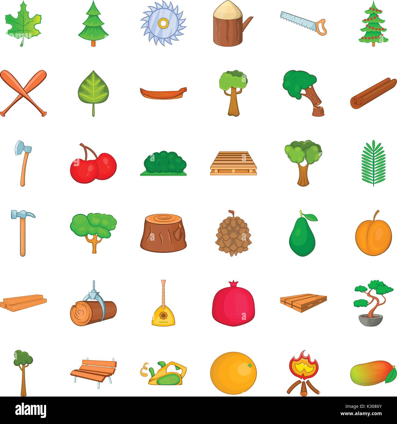 Tree icons set, cartoon style Stock Vector Image & Art - Alamy