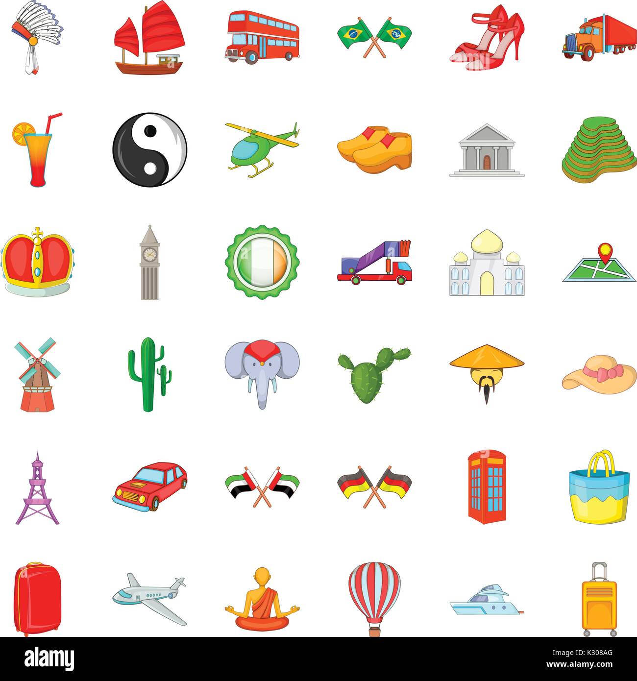 London icons set, cartoon style Stock Vector Image & Art - Alamy