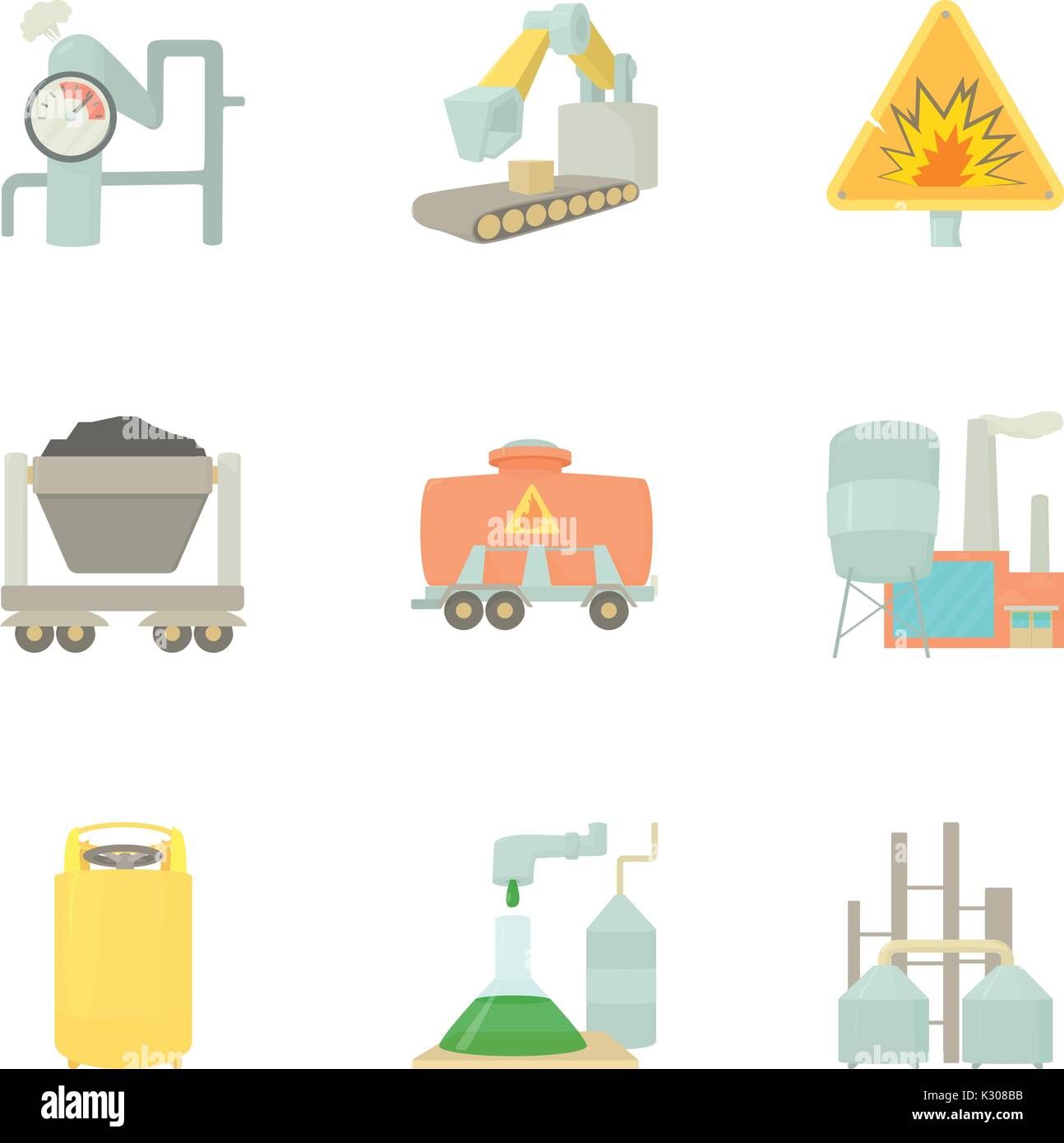 Coal production icons set, cartoon style Stock Vector Image & Art - Alamy