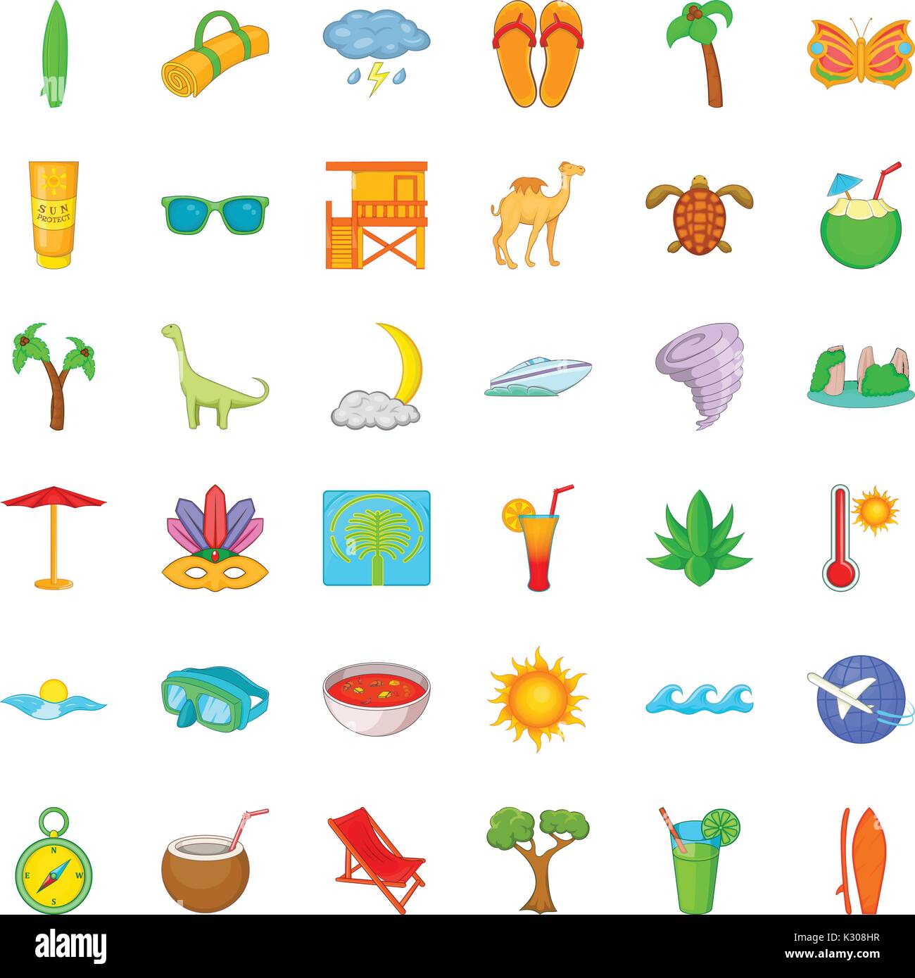 Tropic icons set, cartoon style Stock Vector Image & Art - Alamy