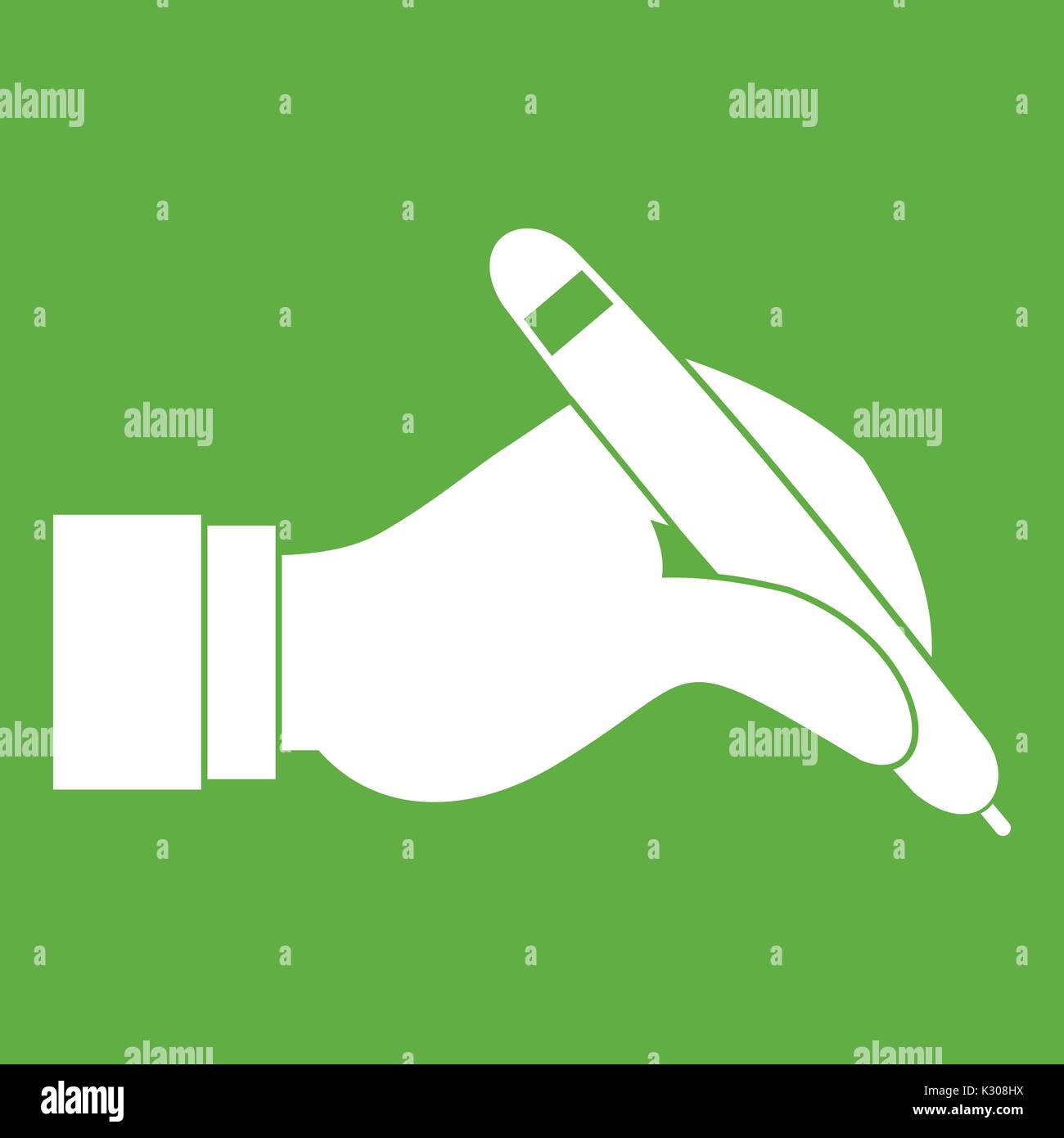 Hand holding green pen isolated Stock Vector Images - Alamy