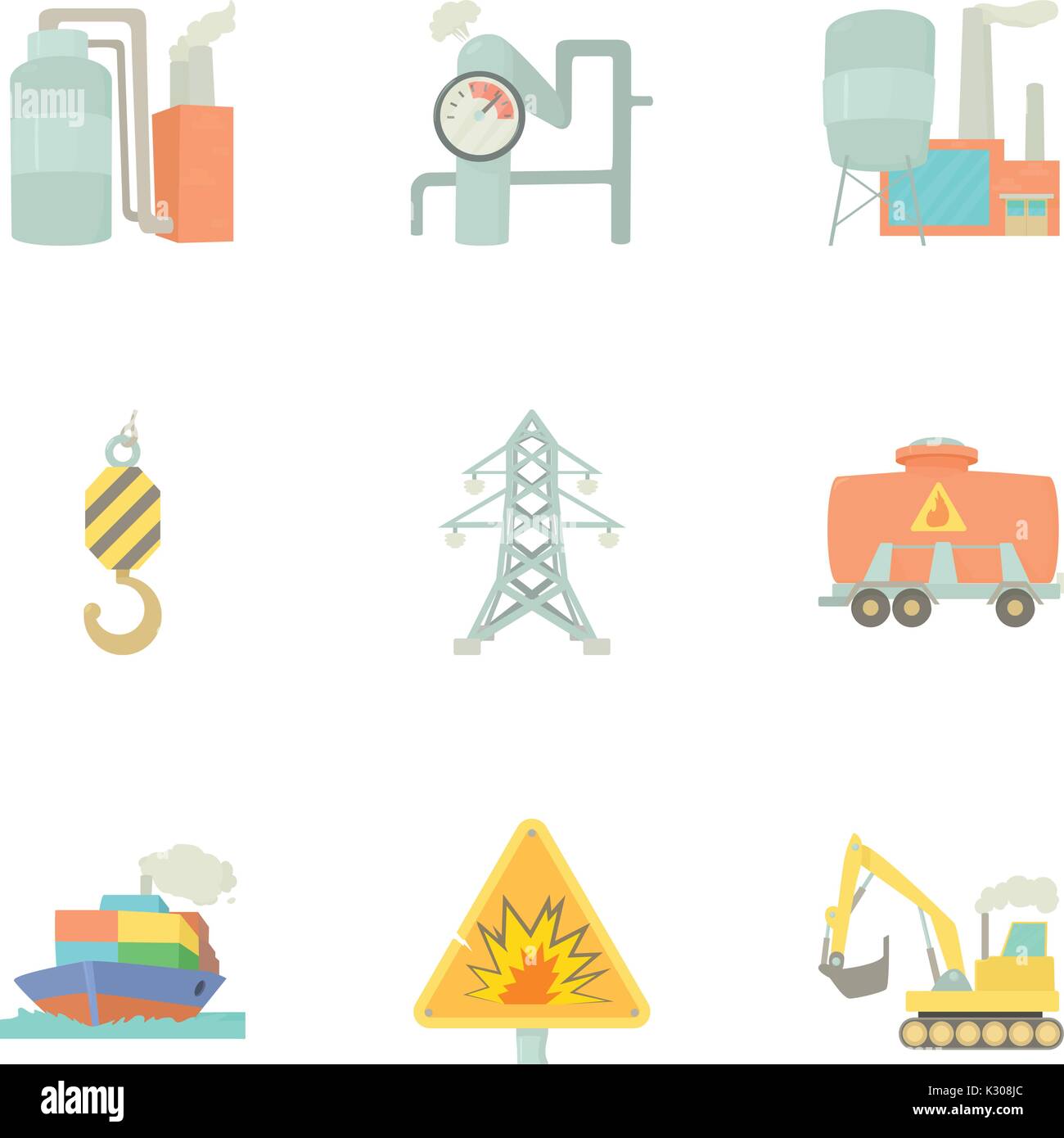 Industry factory icons set, cartoon style Stock Vector Image & Art - Alamy