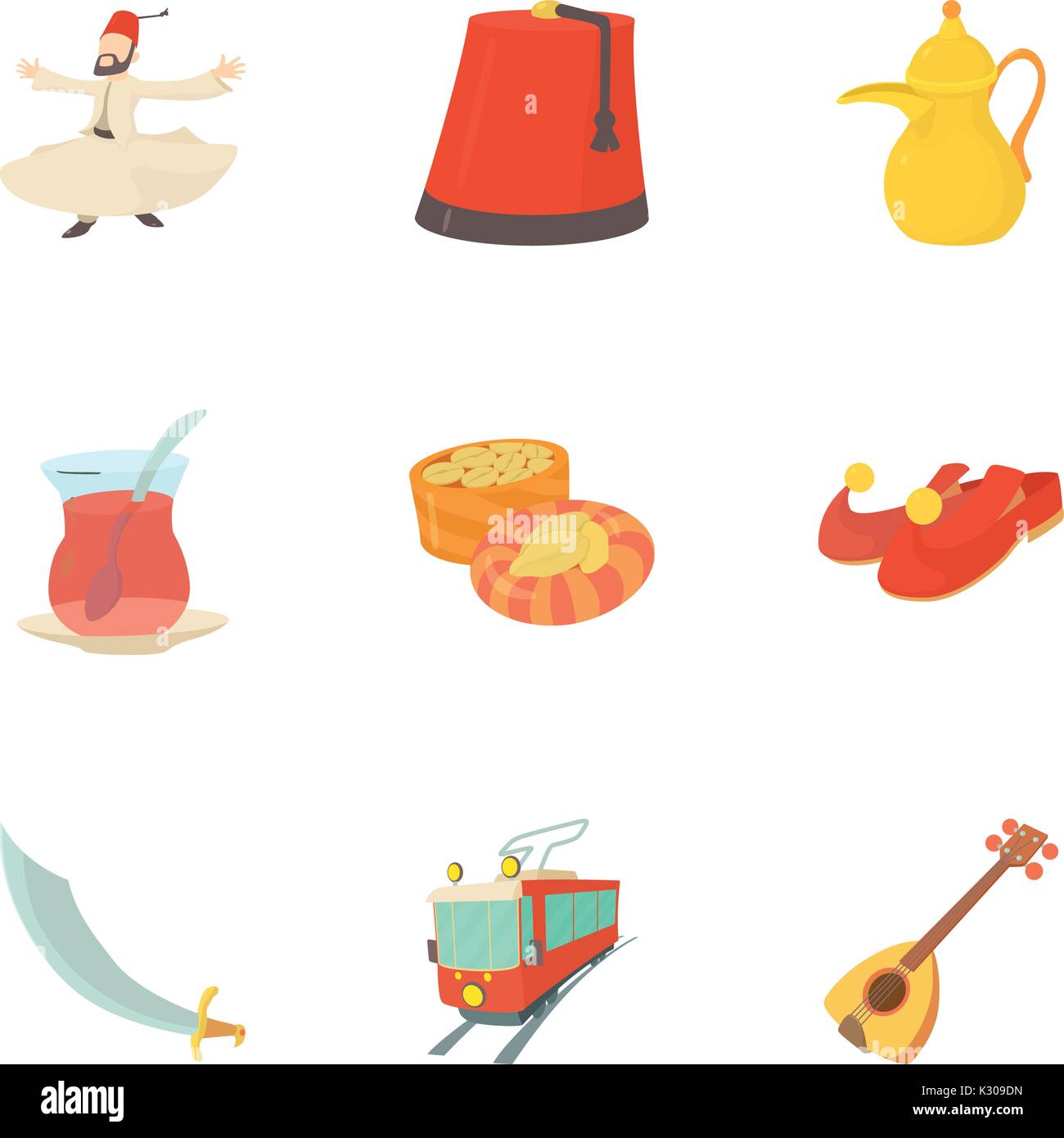 Turkey culture icons set, cartoon style Stock Vector Image & Art - Alamy