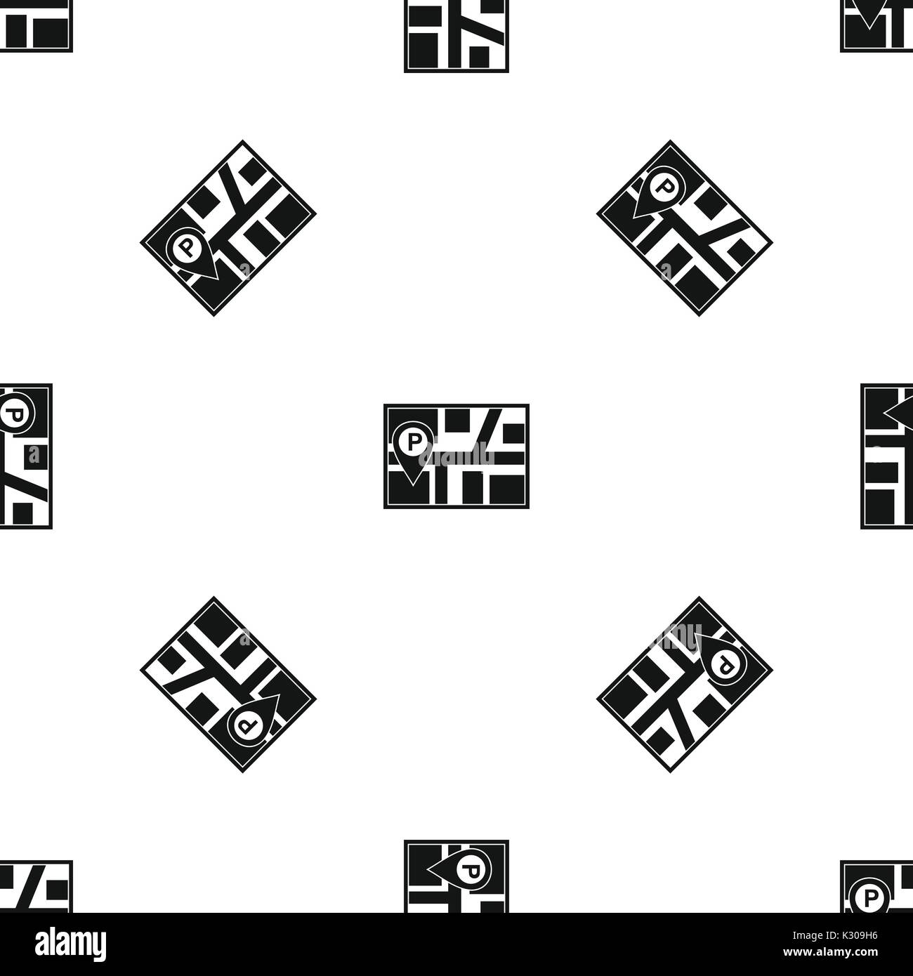 Map with car parking pointer pattern seamless black Stock Vector Image & Art - Alamy