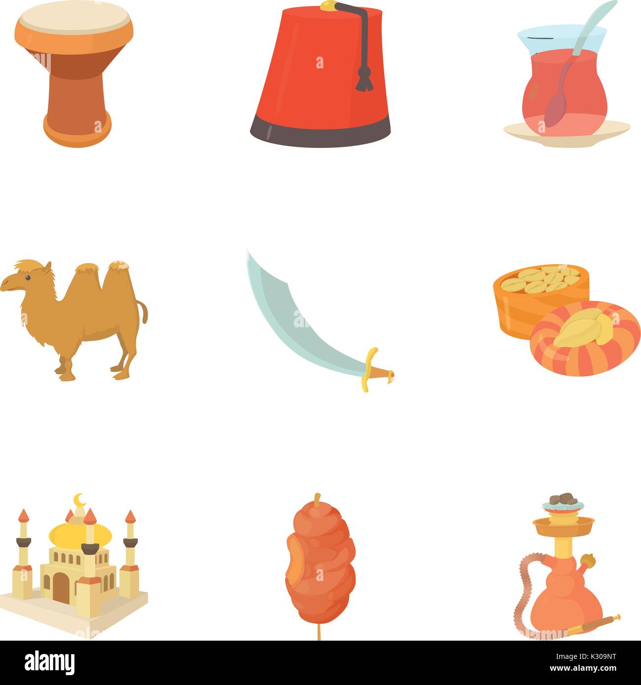 Turkey things icons set, cartoon style Stock Vector Image & Art - Alamy