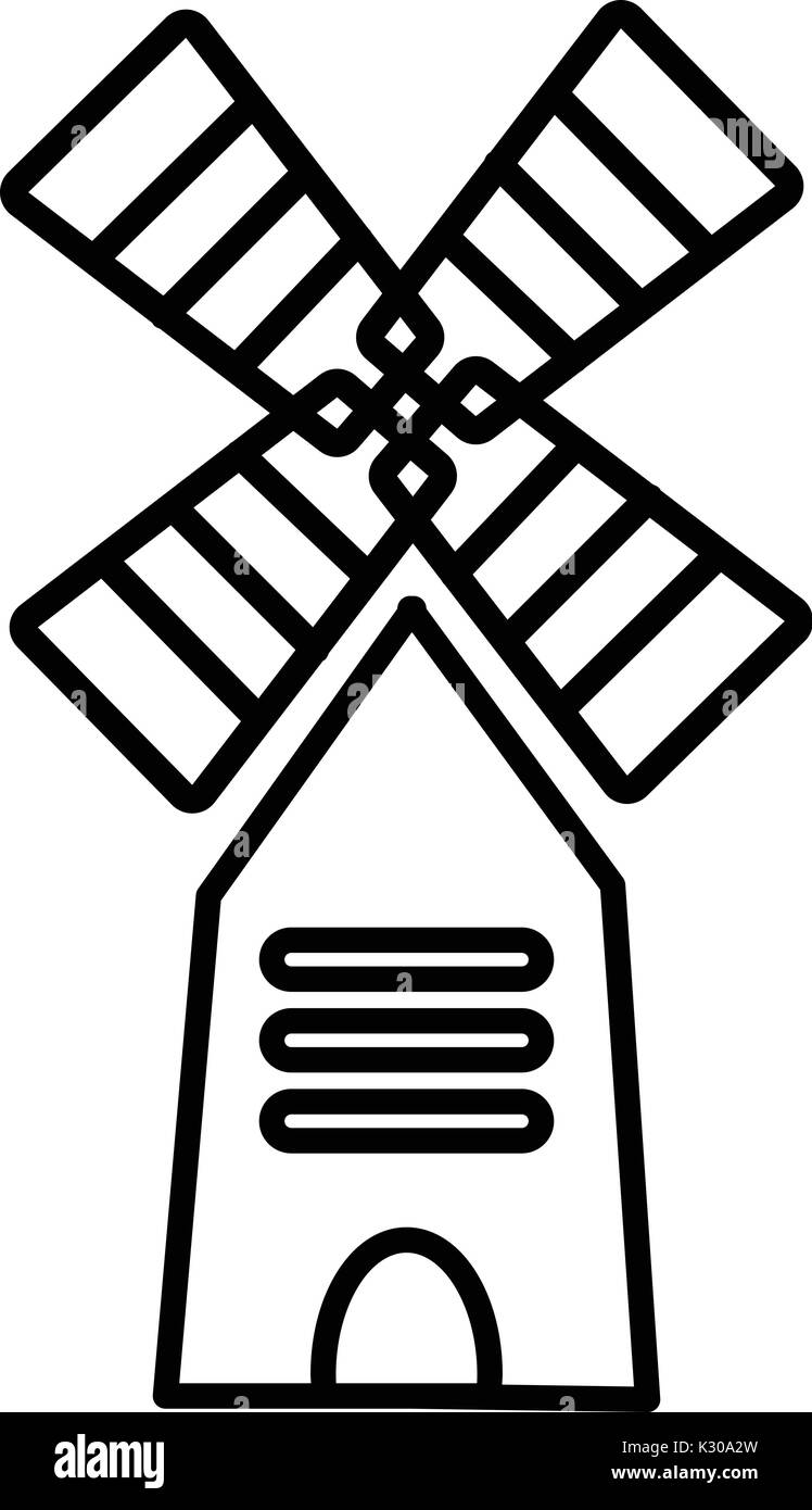 Farm windmill icon , outline style Stock Vector Image & Art - Alamy