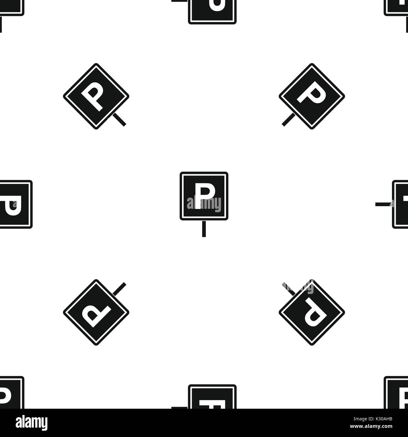 Parking sign pattern seamless black Stock Vector Image & Art - Alamy