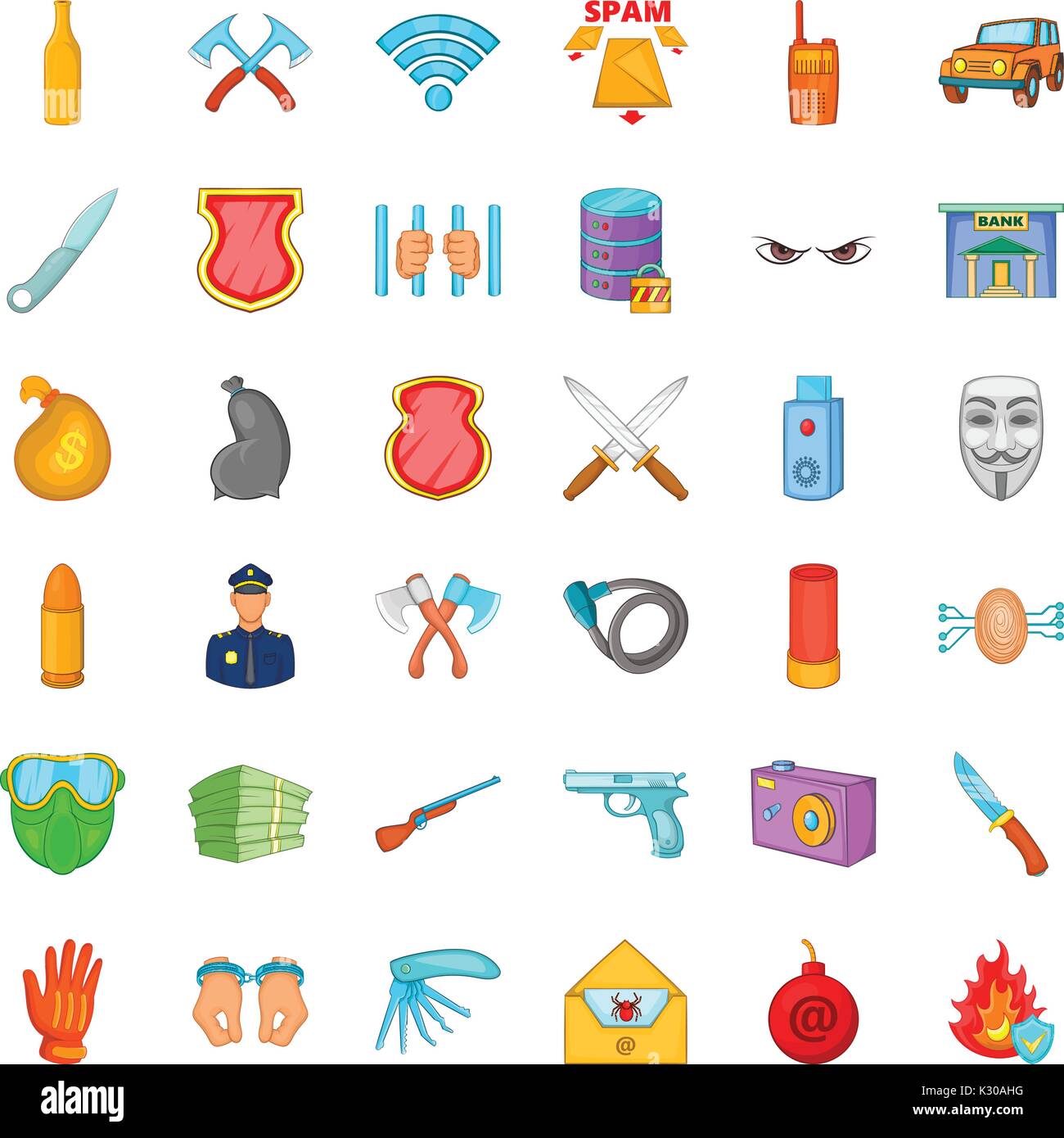 Malware icons set, cartoon style Stock Vector Image & Art - Alamy