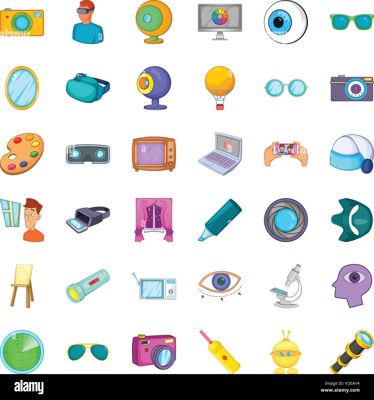 Eye icons set, cartoon style Stock Vector Image & Art - Alamy