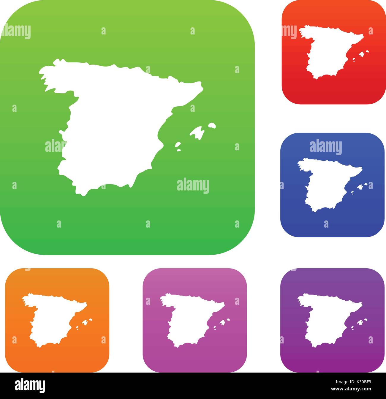 Map of Spain set collection Stock Vector Image & Art - Alamy