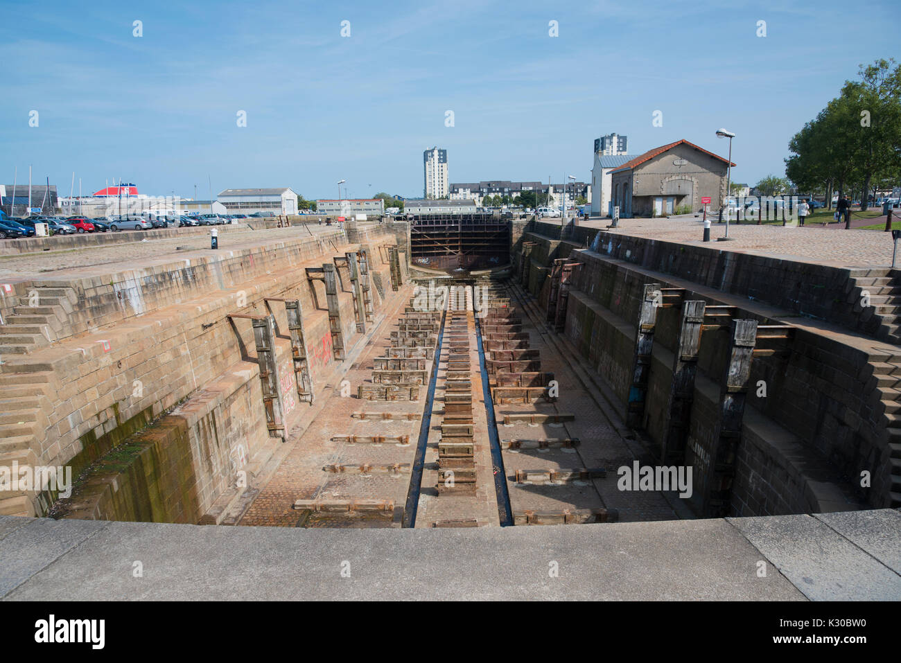 Empty dry dock for ships, in Cherbourg-Octeville, in Normandie, France ...