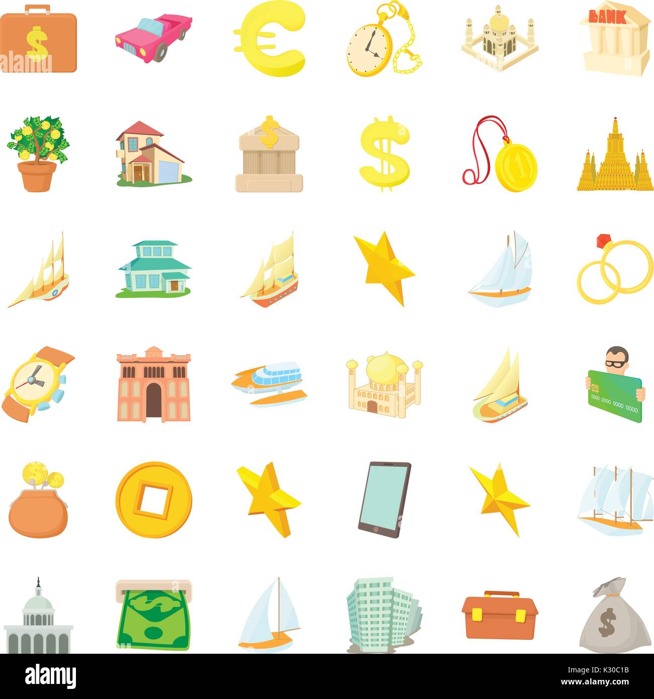 Money icons set, cartoon style Stock Vector Image & Art - Alamy