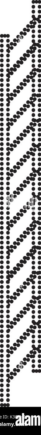 stair in vertical position monochrome silhouette dotted Stock Vector ...