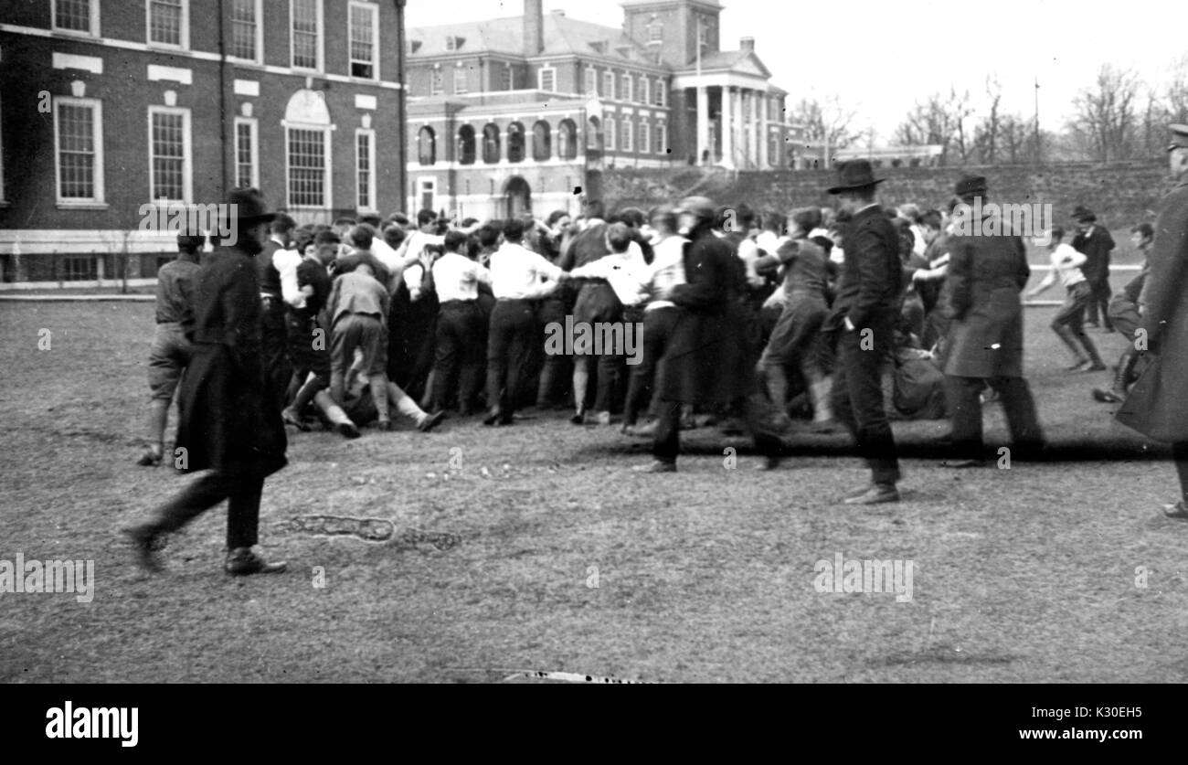 Class Rush, a Johns Hopkins University tradition, in progress between ...