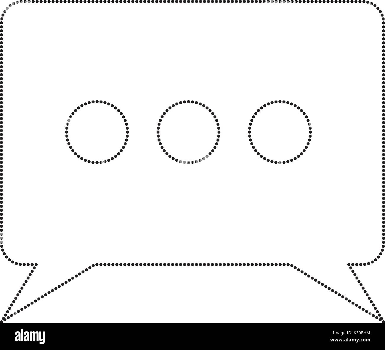 rectangle speech with tails monochrome silhouette dotted Stock Vector ...