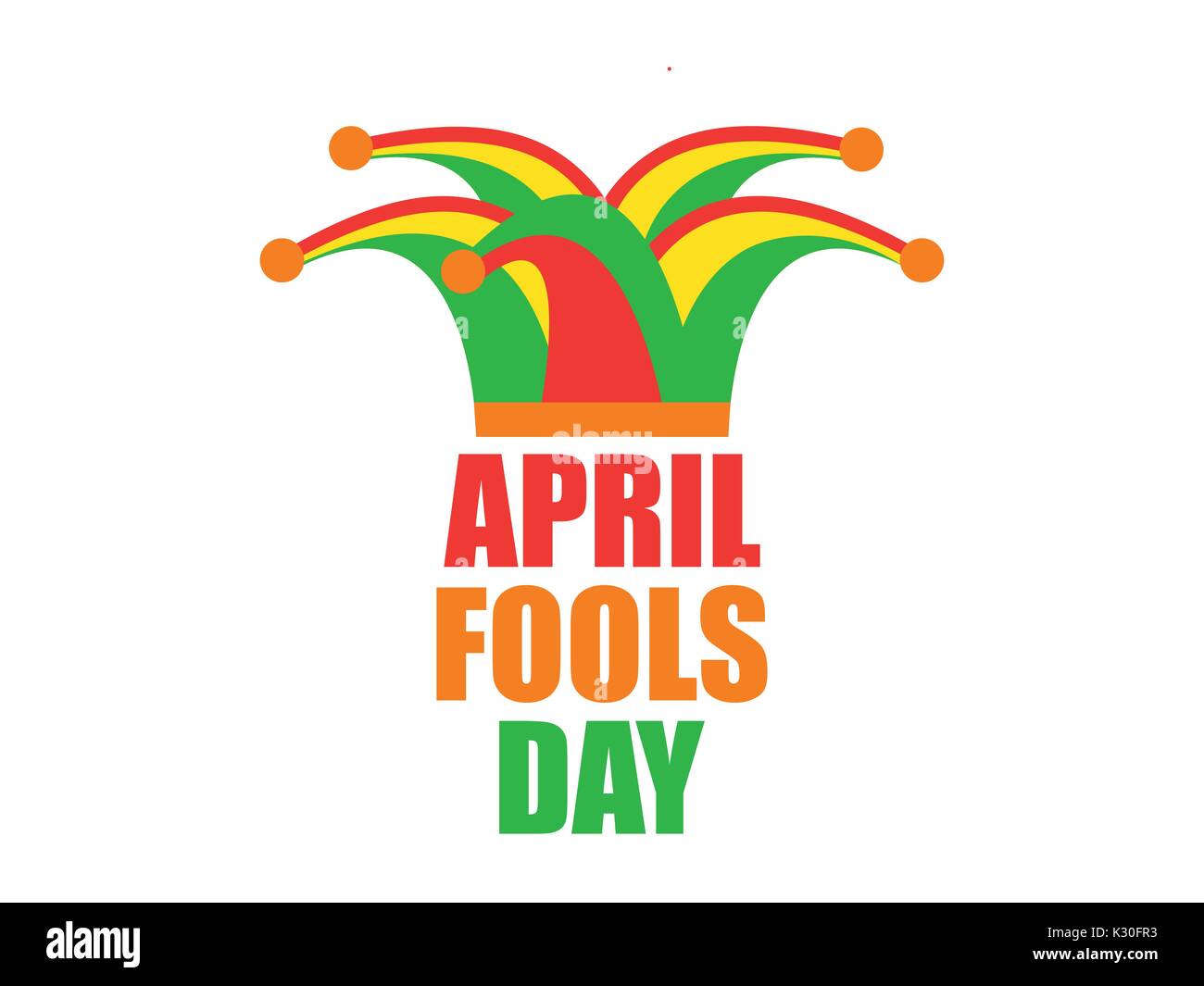 April Fools Day. Jester hat, cap and bells. Vector illustration Stock ...