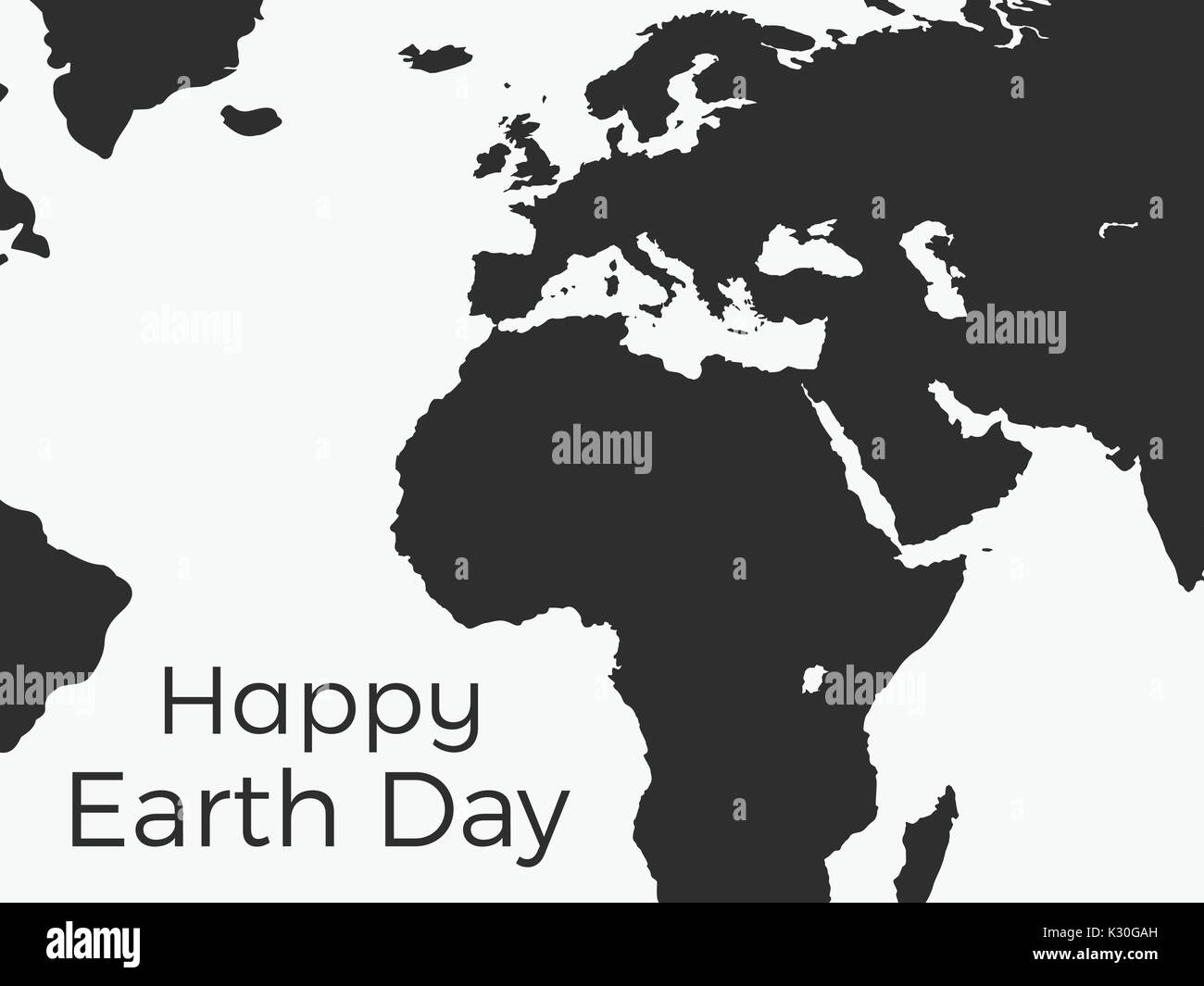 Happy Earth Day. Continents of planet earth on a white background ...