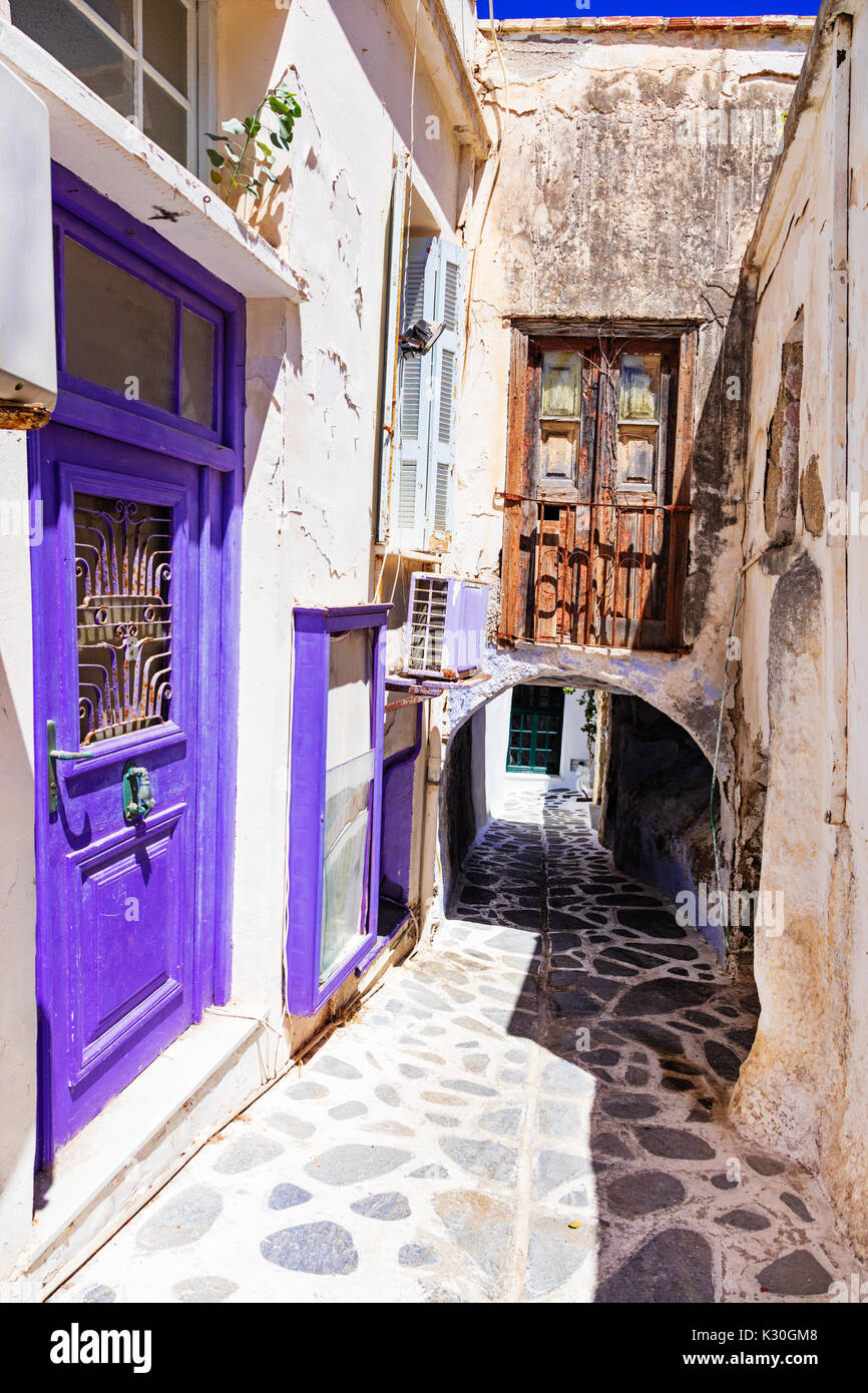 Old streets of Naxos island,Greece Stock Photo - Alamy