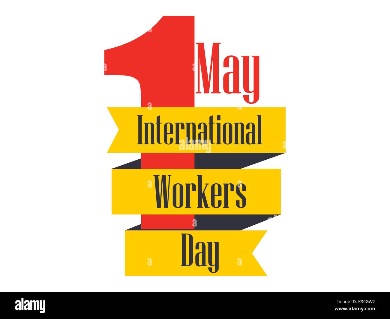 International Workers Day Labour Day 1st Of May Ribbon With Text International Workers Day Labour Day 1st Of May Ribbon With Text