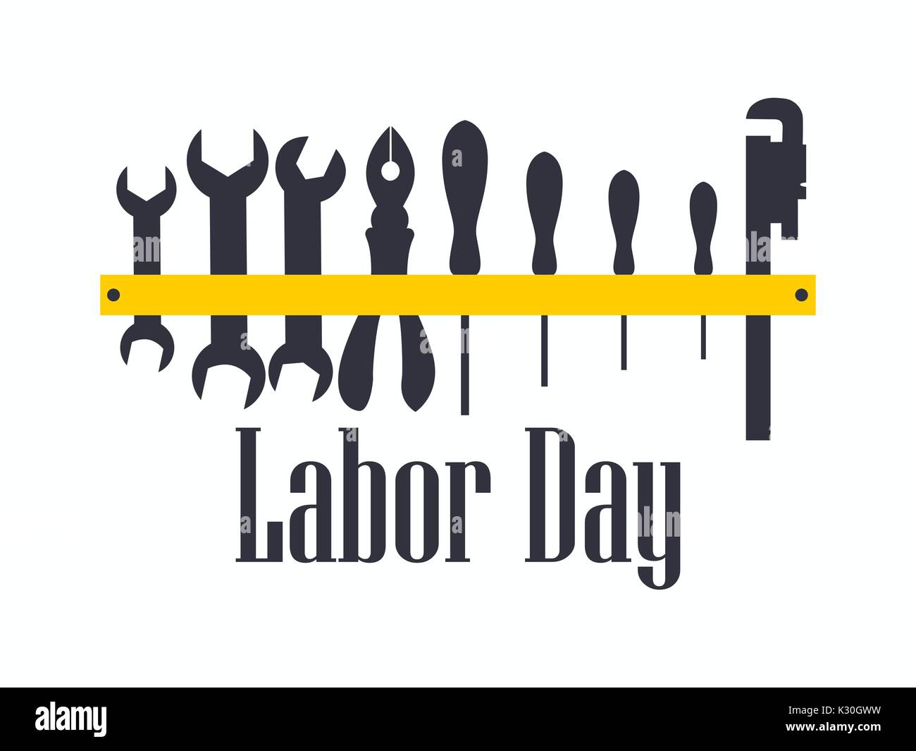 Labour Day. Engineer labour tools. Vector illustration Stock Vector ...