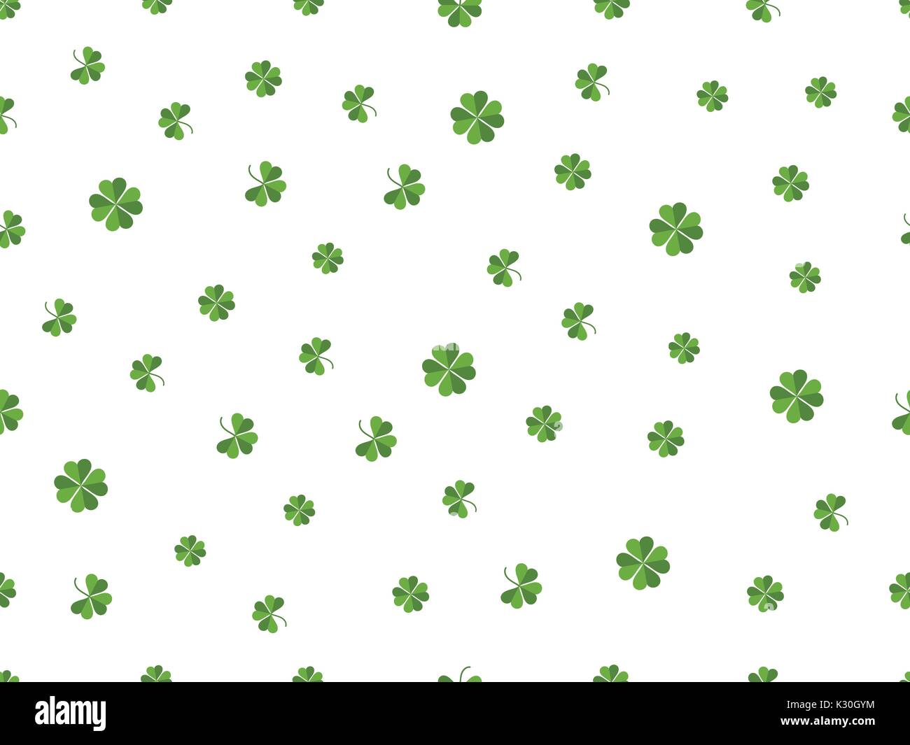 Clover seamless pattern. Green leaves on a white background. Vector ...
