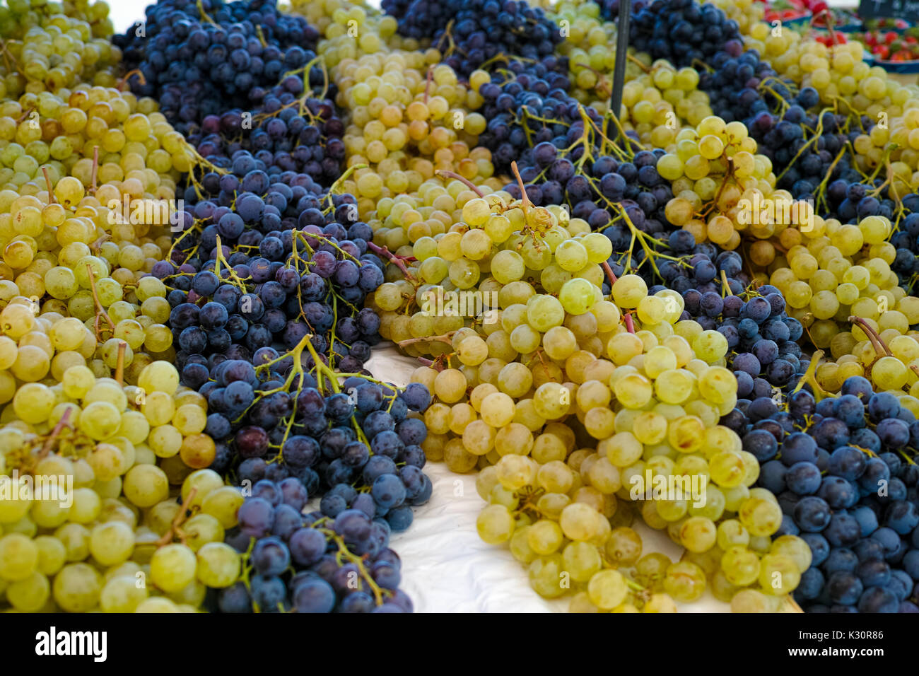 White muscat grape and dark grape - sweet and tasty dessert, healthy ...