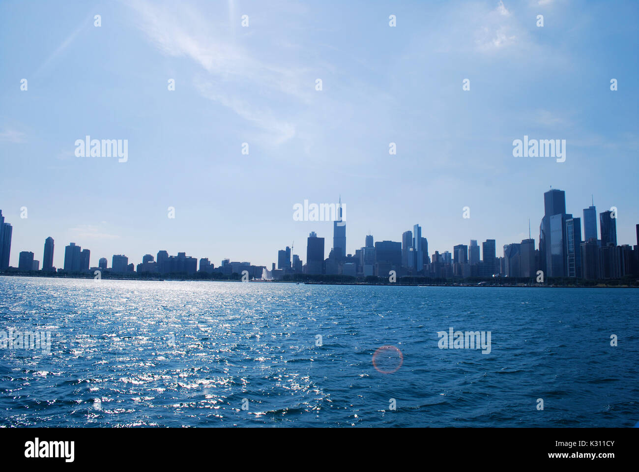 Chicago Skyline from lake Michigan Stock Photo - Alamy