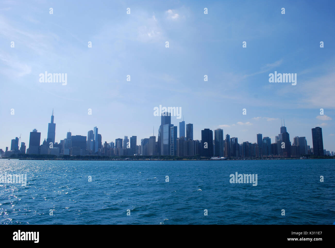 Chicago Skyline from lake Michigan Stock Photo - Alamy