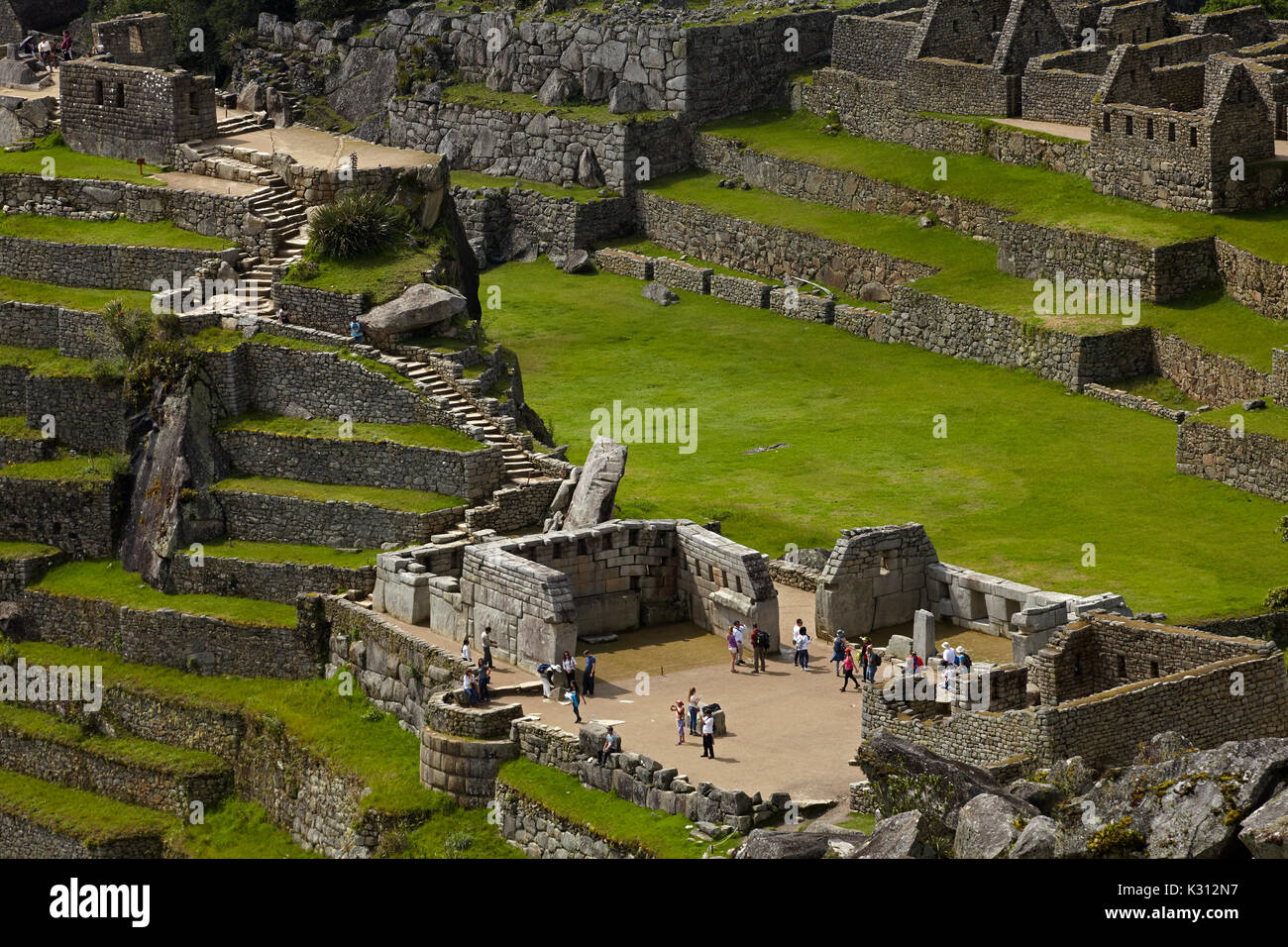 Sacred Plaza and Temple of the Three Windows, Machu Picchu 15th century ...
