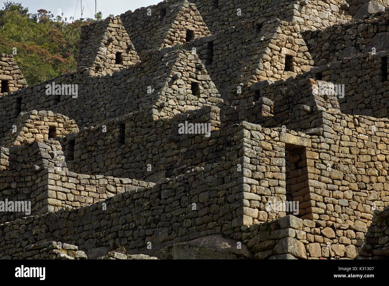 Houses at Machu Picchu 15th century Inca ruins (World Heritage Site ...